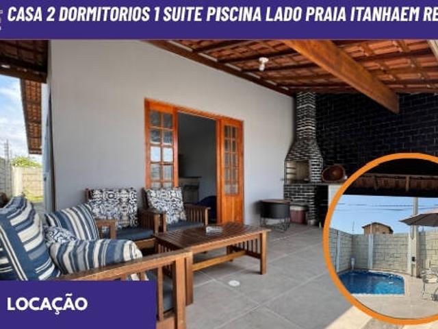 CASA 2 DORMITORIOS 1 SUITE PISCINA LADO PRAIA LOCACAO ITANHAEM