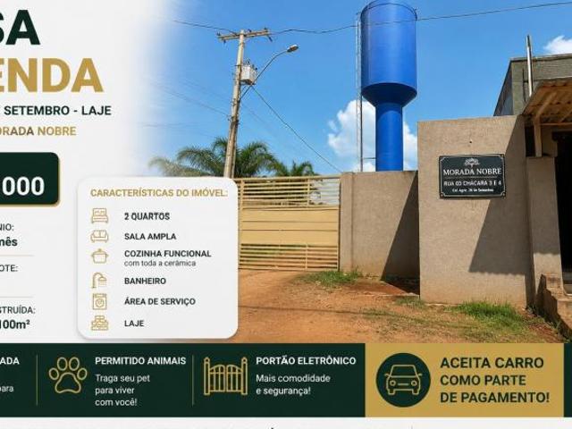 Casa 2 Quartos Lote 400m² Condomínio Morada Nobre 26 de Setembro Aceita Carro