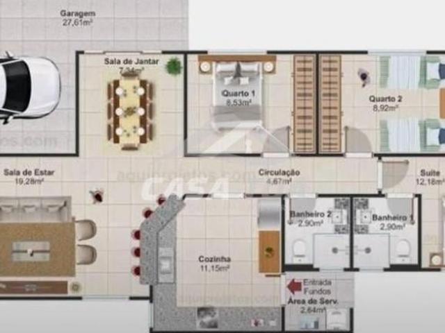 CASA 3 DORMITÓRIOS BAIRRO DOS PINHERAIS