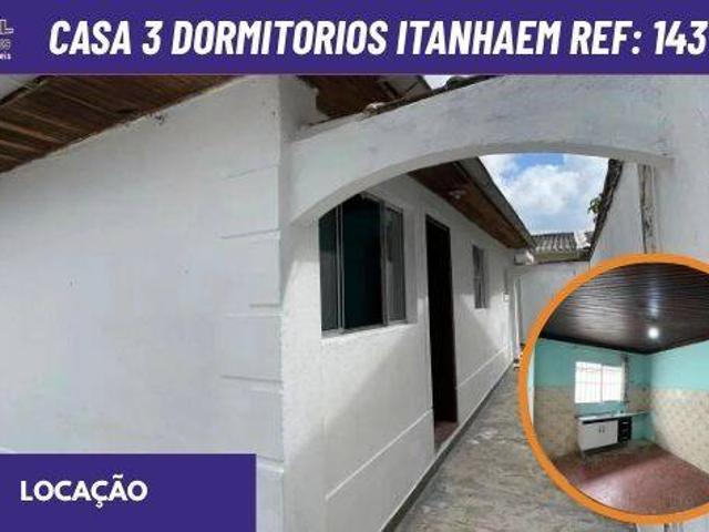 CASA 3 DORMITORIOS LADO PISTA LOCACAO ITANHAEM