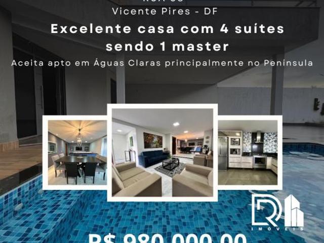 Casa 4 suítes à venda, 400m², Rua 08 Vicente Pires, Brasília DF