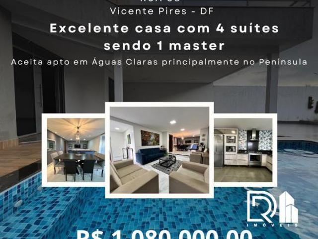 Casa 4 suítes à venda, 400m², Rua 08 Vicente Pires, Brasília DF
