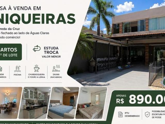 Casa 4 Suítes em Arniqueiras | Condomínio Fechado | Piscina | 400m² | Aceita Troca