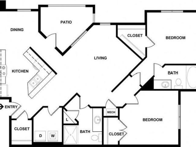 Cascades at Northlake Apartments 2 Bedroom Apartment for Rent at 8700 Long Creek Club Dr, Charlotte, NC 28216 Wedgewood
