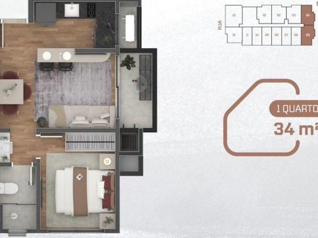 Centro Apart. 2 quartos Varanda ampla com churrasqueira 73m² + 17m² terraço