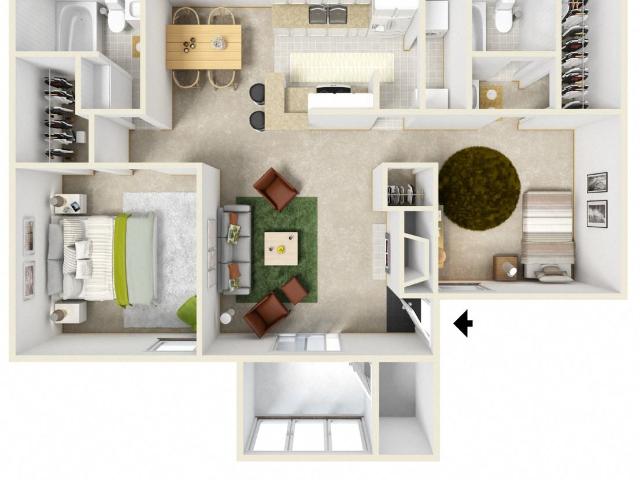 Cedar Glade Apts 2 Bedroom Apartment for Rent at 9713 E 75th St, Tulsa, OK 74133
