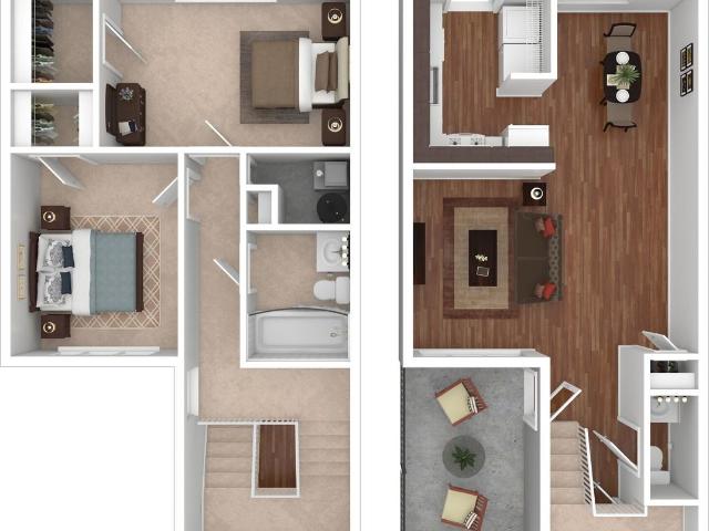 Cedarfield at Churchland Apartments 2 Bedroom Apartment for Rent at 4029 Cedar Ln, Portsmouth, VA 23703