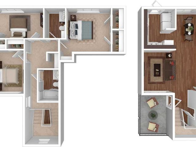 Cedarfield at Churchland Apartments 3 Bedroom Apartment for Rent at 4029 Cedar Ln, Portsmouth, VA 23703
