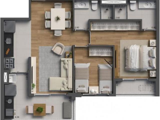 Cessão de Direitos | Kallas Villa Pio | 63 m² | Sol da Manhã | 1 Vaga