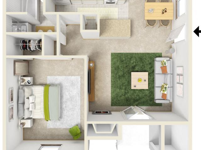 Cimarron Pointe Apts. 1 Bed Fireplace Optional