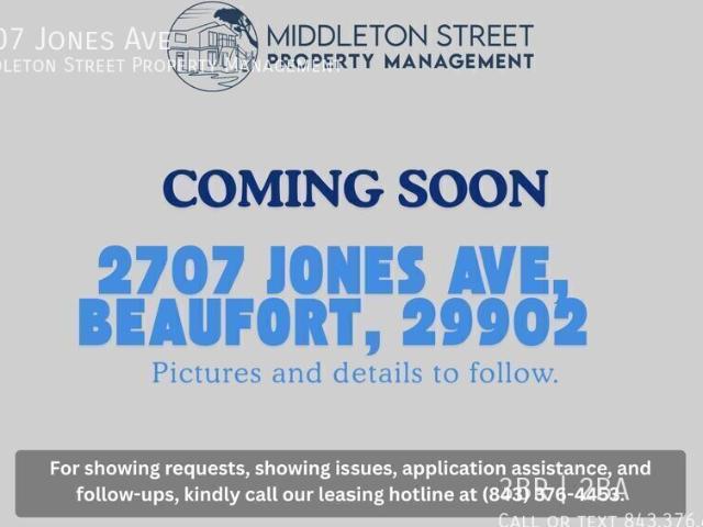 COMING SOON 2707 Jones Ave Beaufort, SC 29902
