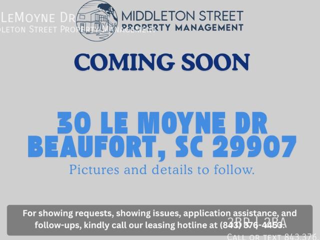 COMING SOON 30 LeMoyne Dr Beaufort, SC 29907