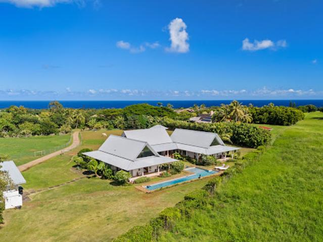 Contemporary house with pool and garden