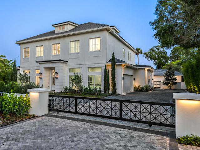 Contemporary house with pool and garden