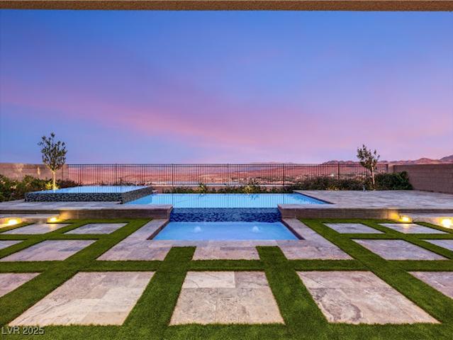 Contemporary house with pool and garden