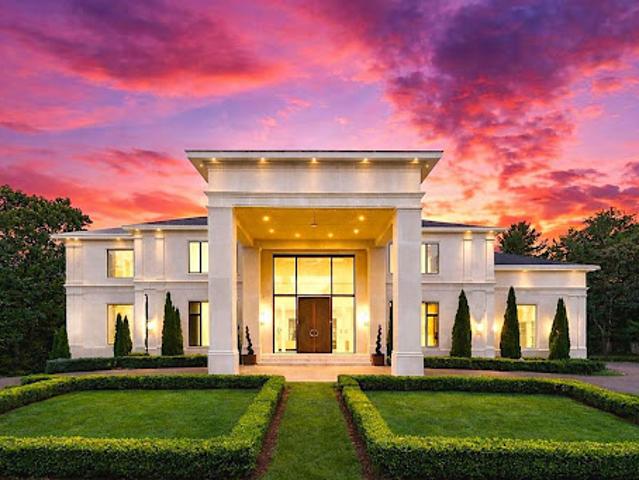 Contemporary house with pool and garden