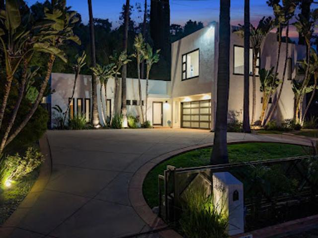 Contemporary house with pool and garden