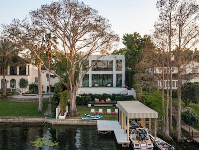 Contemporary house with pool and garden