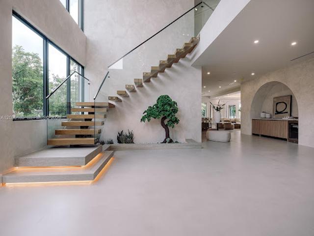 Contemporary house with pool and garden