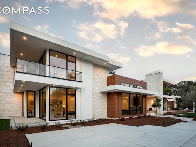 Contemporary house with pool and garden