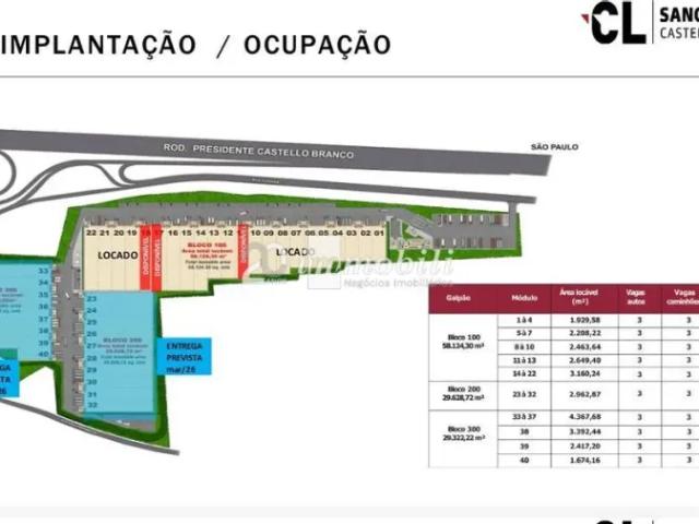 Condomínio 40 módulos de galpão