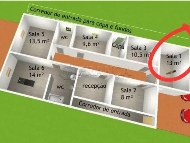 Conj. Comercial / Sala para Locação em Jacareí/SP Jardim Didinha