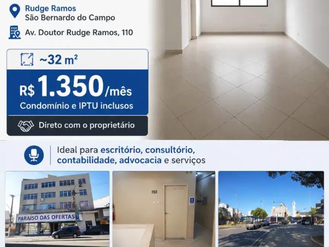 Conj. Comercial / Sala para Locação em São Bernardo do Campo/SP Rudge Ramos