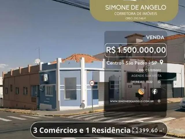 Conj. Comercial / Sala para Venda em São Pedro/SP Centro 3 Quartos