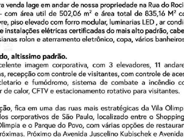 Conjunto à venda, 502 m² por R$ 6.998.000,00 Vila Olímpia São Paulo/SP
