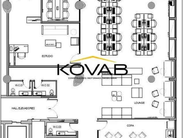 Conjunto comercial mobiliado para locação na Av Paulista com 225m² e 2 vagas