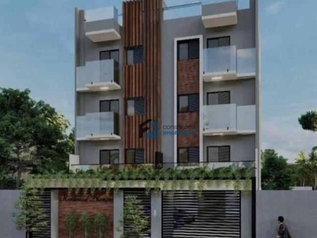 Cobertura Com Elevador, 2 dormitórios e 3 banheiros no Bairro Campestre Santo André, por R$ 720.00