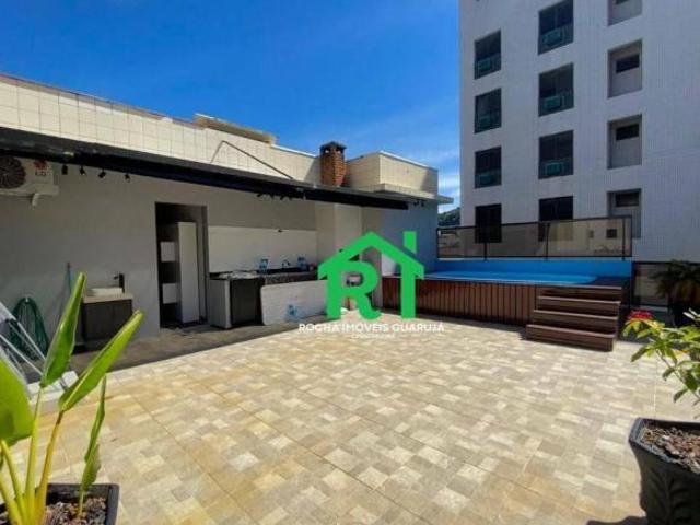 Cobertura com vista mar com 2 quartos 1 suíte, 2 vagas e lazer à venda em Enseada, Guarujá