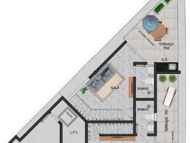 Cobertura com 1 quarto à venda em Belo Horizonte, no bairro Funcionários