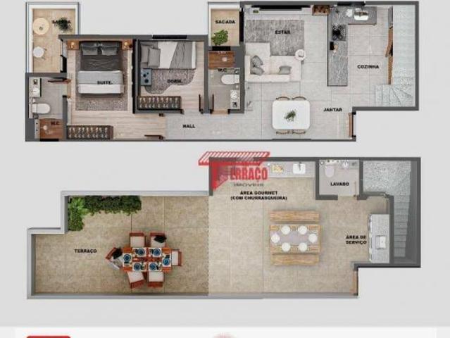 Cobertura com 2 dormitórios à venda, 126 m² por R$ 750.000,00 Campestre Santo André/SP