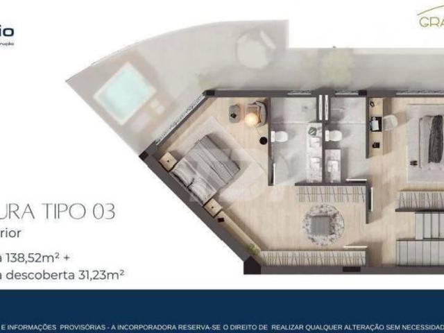 Cobertura com 2 dormitórios à venda, 169 m² por R$ 2.943.079,50 Jardim Botânico Curitiba/PR