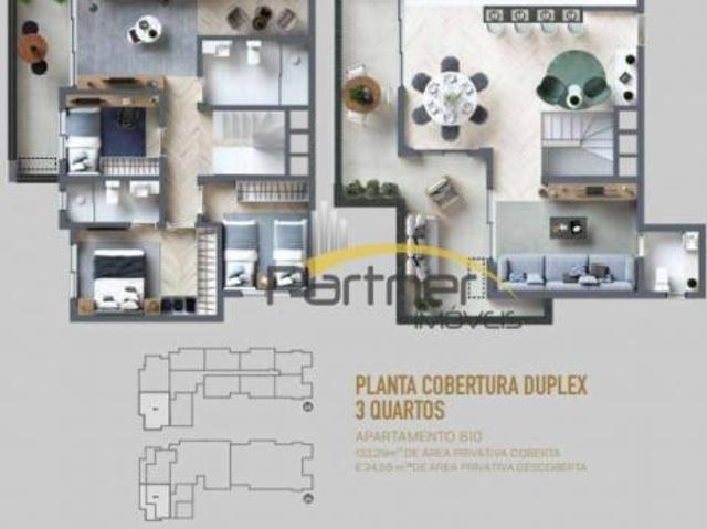 Cobertura com 3 dormitórios à venda, 157 m² por R$ 2.004.807,00 Juvevê Curitiba/PR