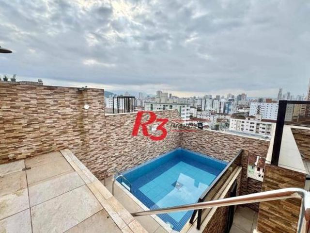 Cobertura com 3 dormitórios à venda, 170 m² por R$ 980.000,00 Campo Grande Santos/SP