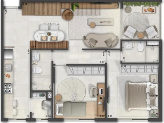 Cobertura com 3 Quartos e 3 banheiros à Venda, 158 m² por R$ 1.738.000