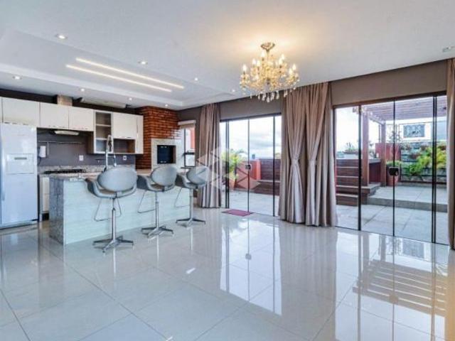 Cobertura com 3 quartos, suíte, linda vista rio guaíba, 298 m², deck com ofurô, pergolado, 2 vagas