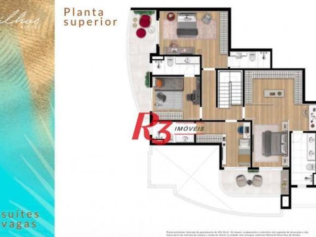 Cobertura com 4 dormitórios à venda, 301 m² por R$ 6.600.000,00 Ponta da Praia Santos/SP