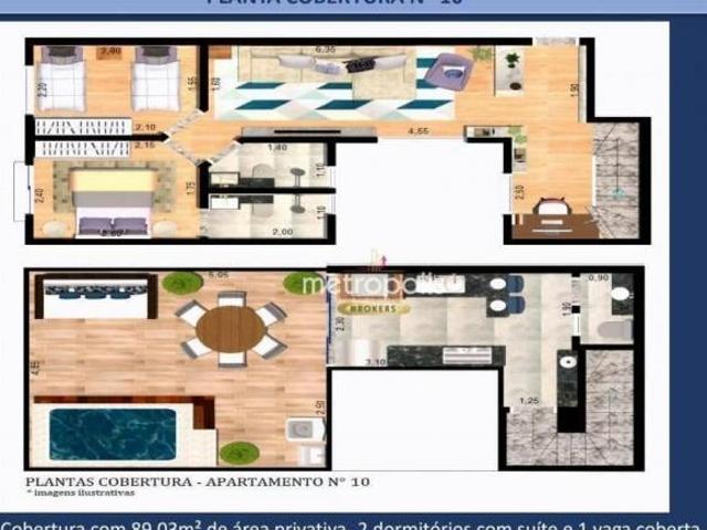 Cobertura à venda, 89 m² por R$ 648.000,00 Campestre Santo André/SP
