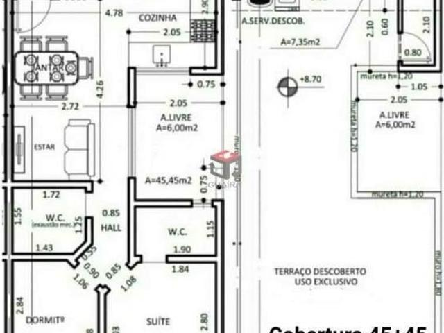Cobertura à venda 2 quartos 1 suíte 1 vaga Príncipe de Gales Santo André SP