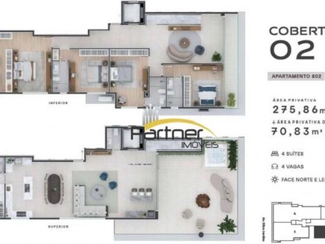 Cobertura à venda, 346 m² por R$ 6.140.954,00 Seminário Curitiba/PR