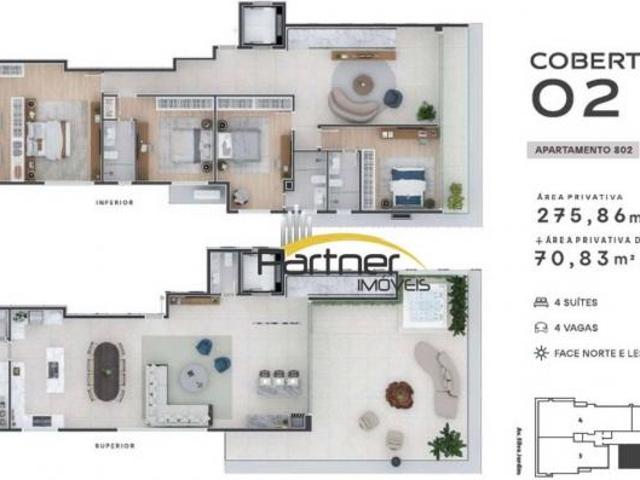 Cobertura à venda, 346 m² por R$ 6.140.954,00 Seminário Curitiba/PR