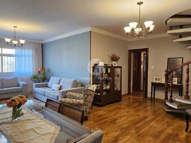 Cobertura à venda, 3 quartos, 2 suítes, 3 vagas, Ponta da Praia Santos/SP