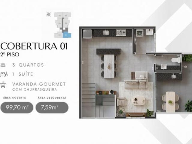 Cobertura à Venda com 03 Quartos no Bairro São José em Divinópolis MG