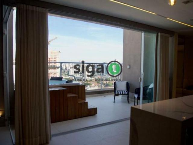 Cobertura Duplex mobiliada com jacuzzi, 2 quartos e vista para a Ponte Estaiada