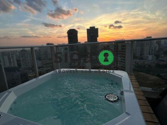 Cobertura Duplex mobiliada com jacuzzi, 2 quartos e vista para a Ponte Estaiada