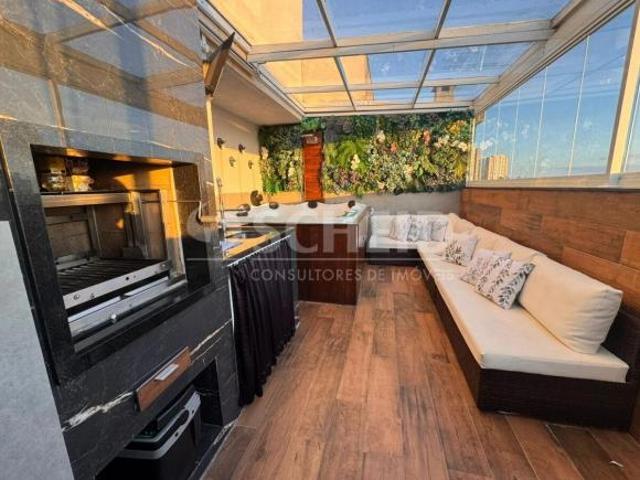 Cobertura Duplex Morumbi com 92m², 3 quartos, 1 suíte, sala, cozinha, terraço Gourmet com Hidro.