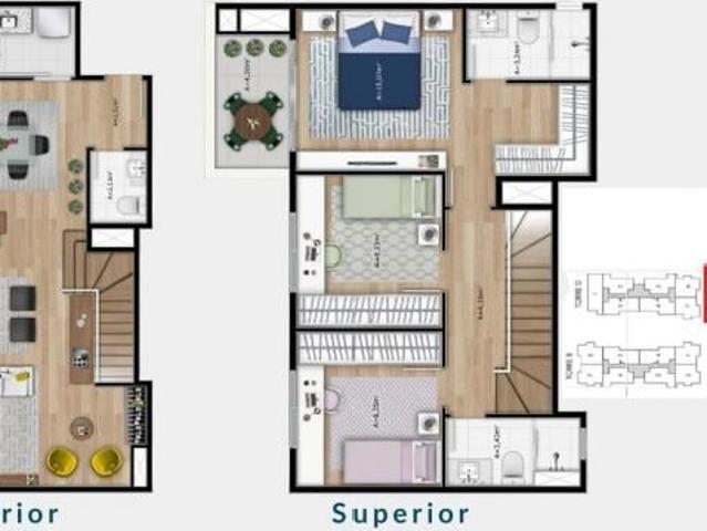 Cobertura duplex no Capão Raso 3 quartos 2 vagas 123m²